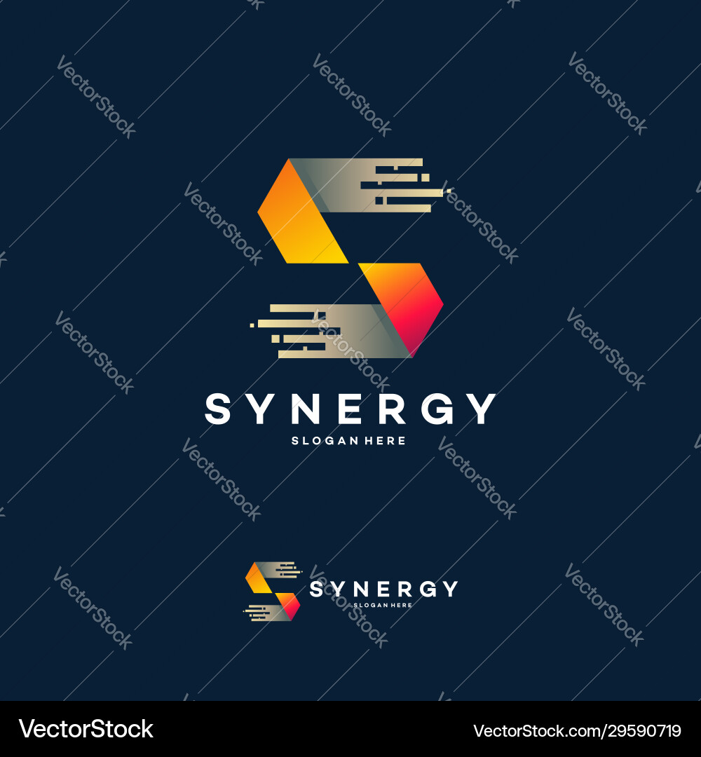 Printmodern s initial technology logo designs Vector Image