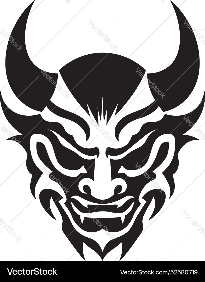 Shadow yokai eerie mask symbol in demons echo Vector Image