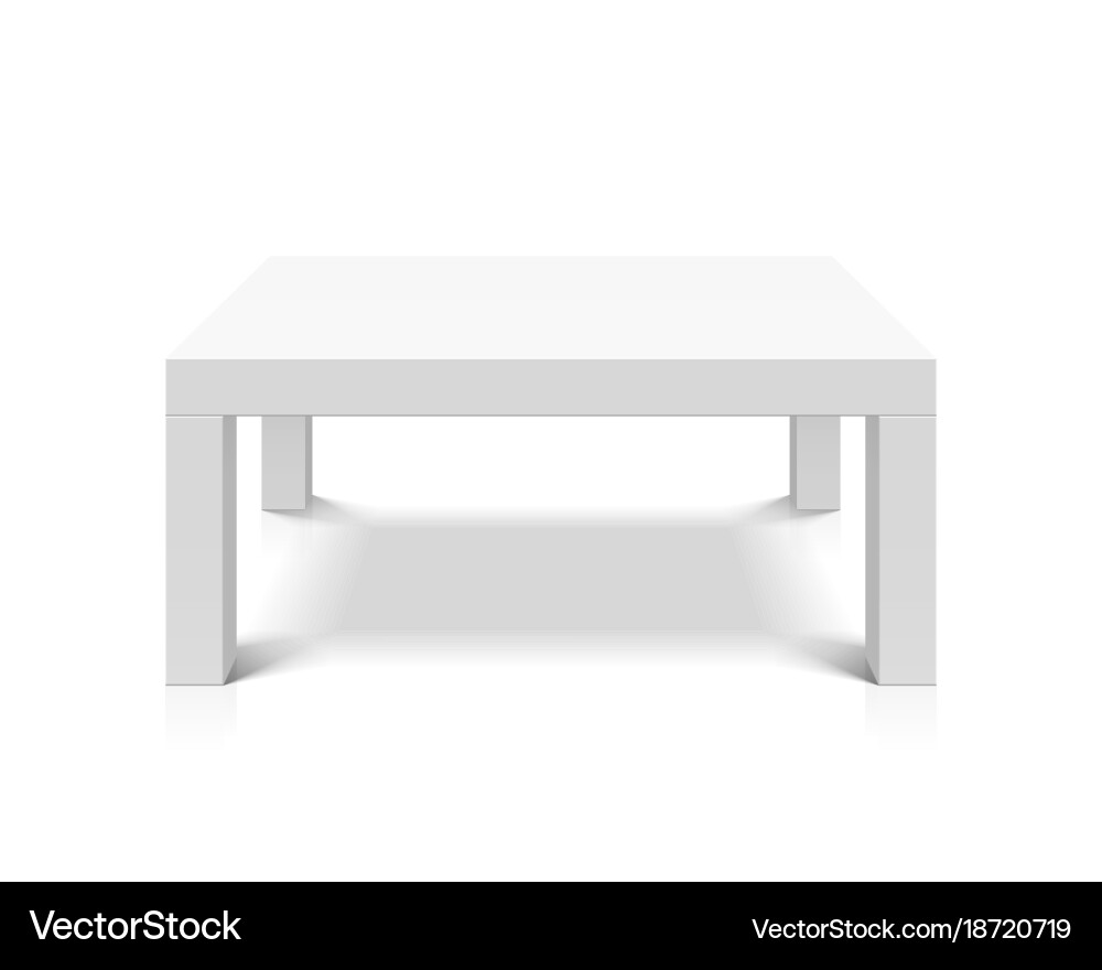 White empty square table Royalty Free Vector Image