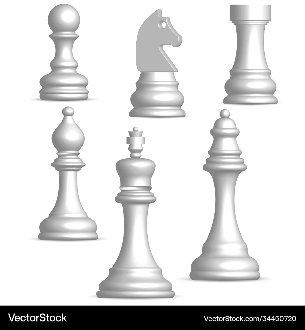 3d glossy chess figures Royalty Free Vector Image