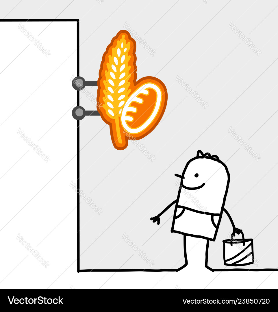 Cartoon consumer shop sign - baker Royalty Free Vector Image