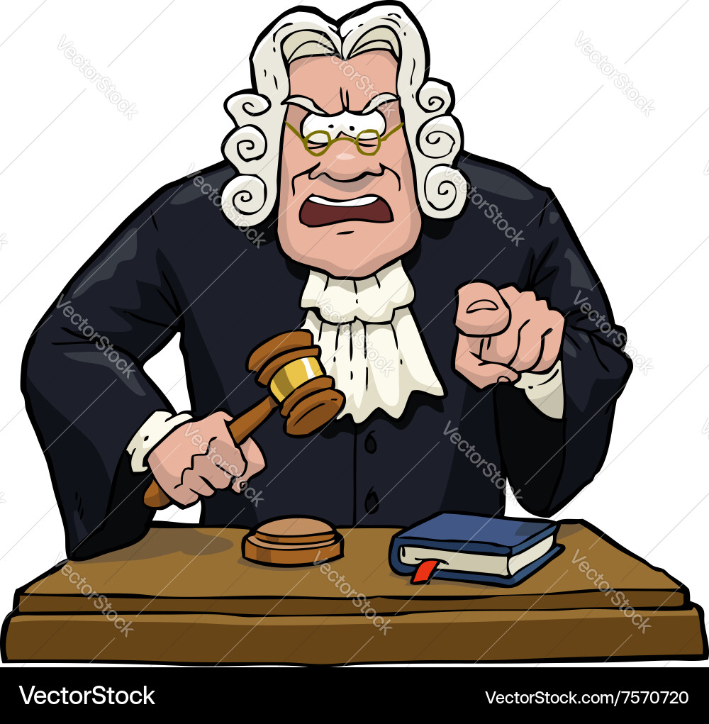 Cartoon Judge Accusation Royalty Free Vector Image