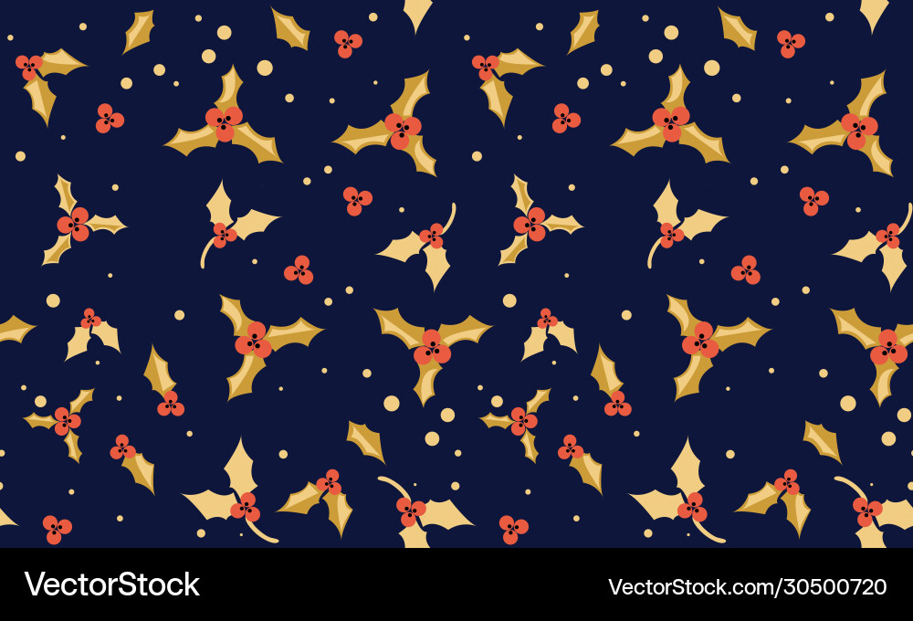 Christmas floral unique pattern with leaf flower Vector Image