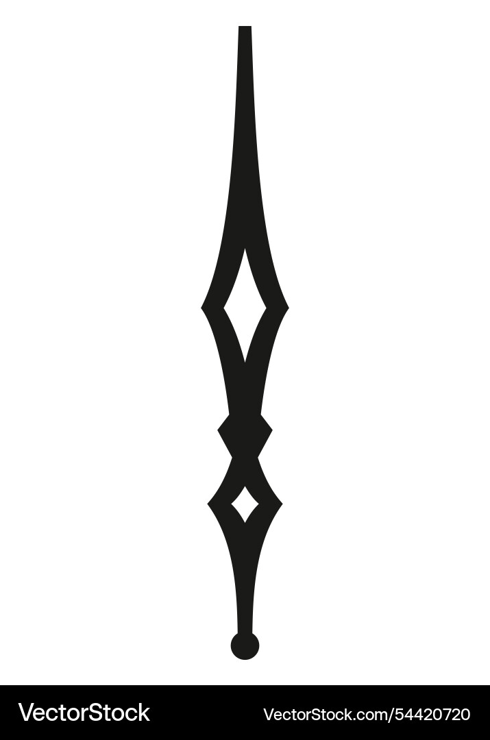 Clock pointer arrow black silhouette chronometer Vector Image