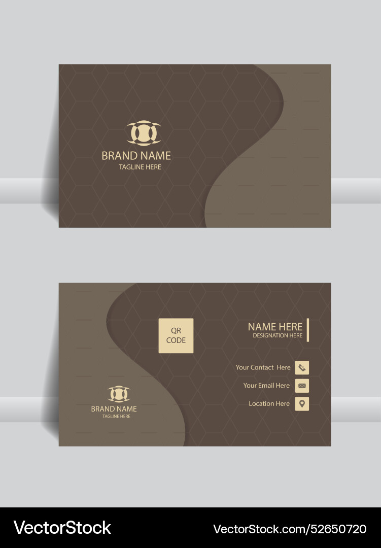 Dynamic double sided business card design Vector Image