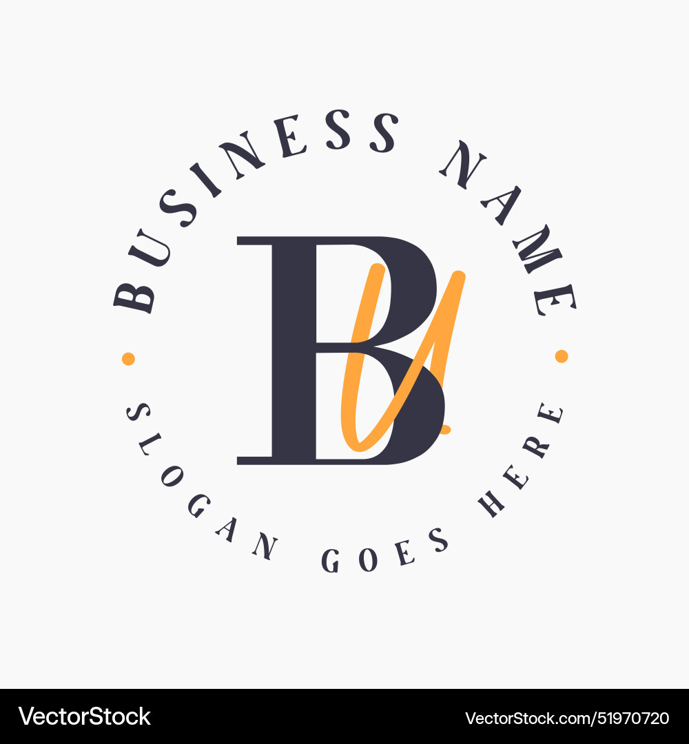 Elegant letter bu initials logo for corporate Vector Image