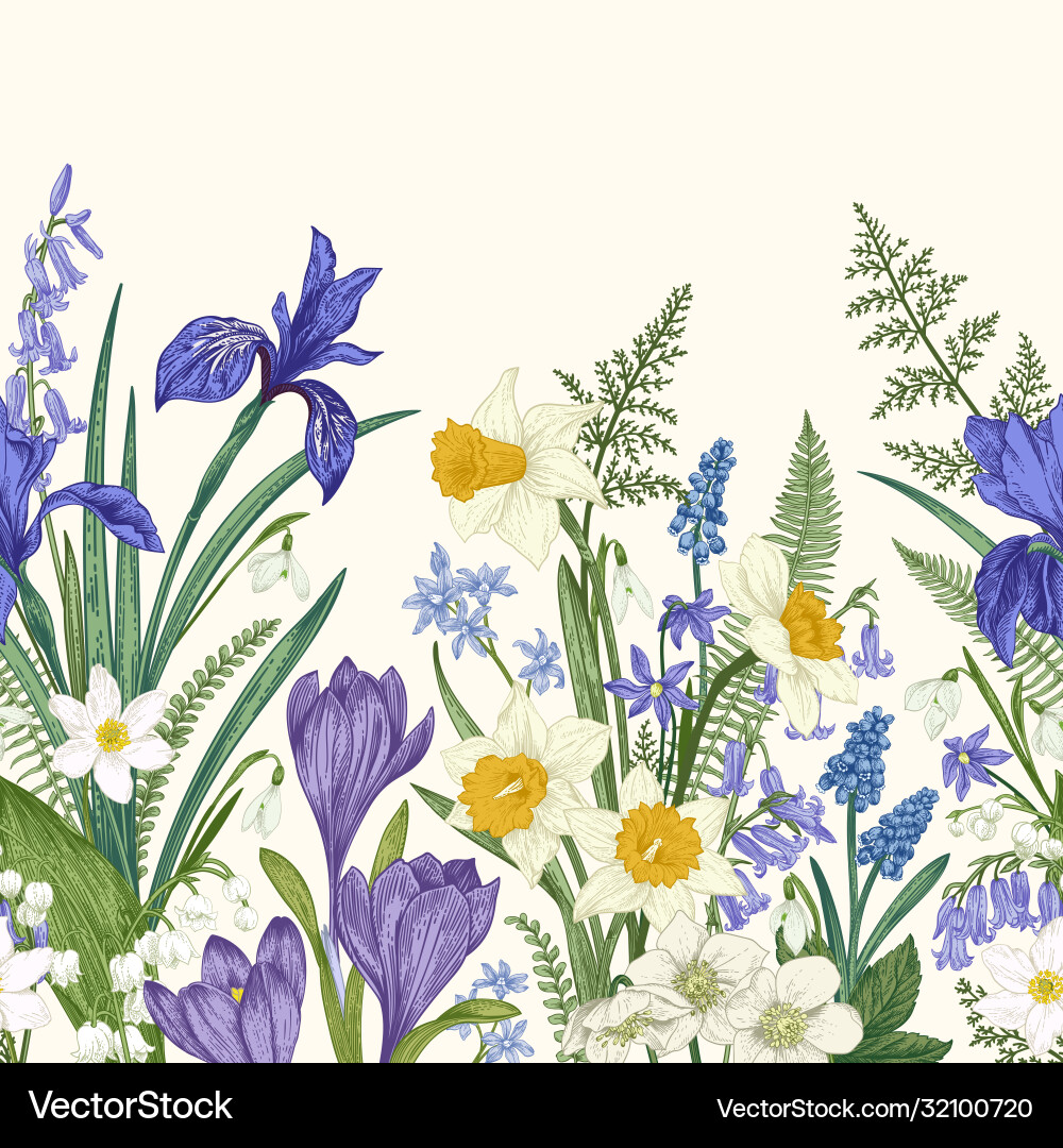 Floral Spring Border Royalty Free Vector Image