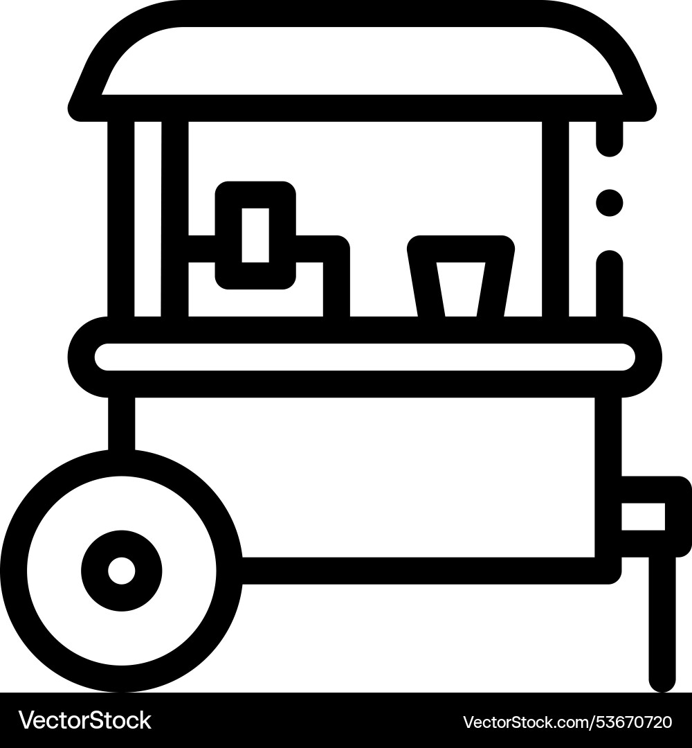 Food cart icon thin linear style design isolated Vector Image