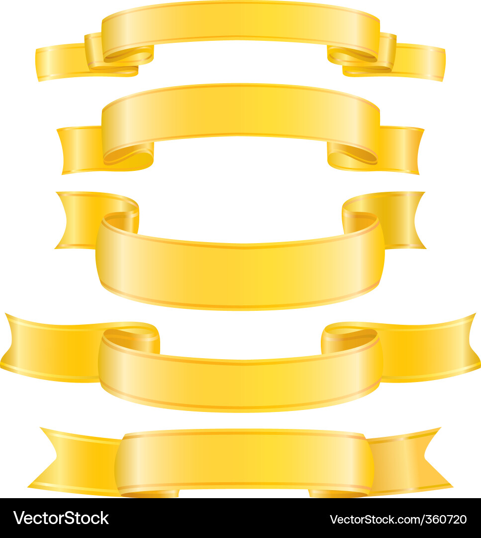 Gold ribbons Royalty Free Vector Image - VectorStock