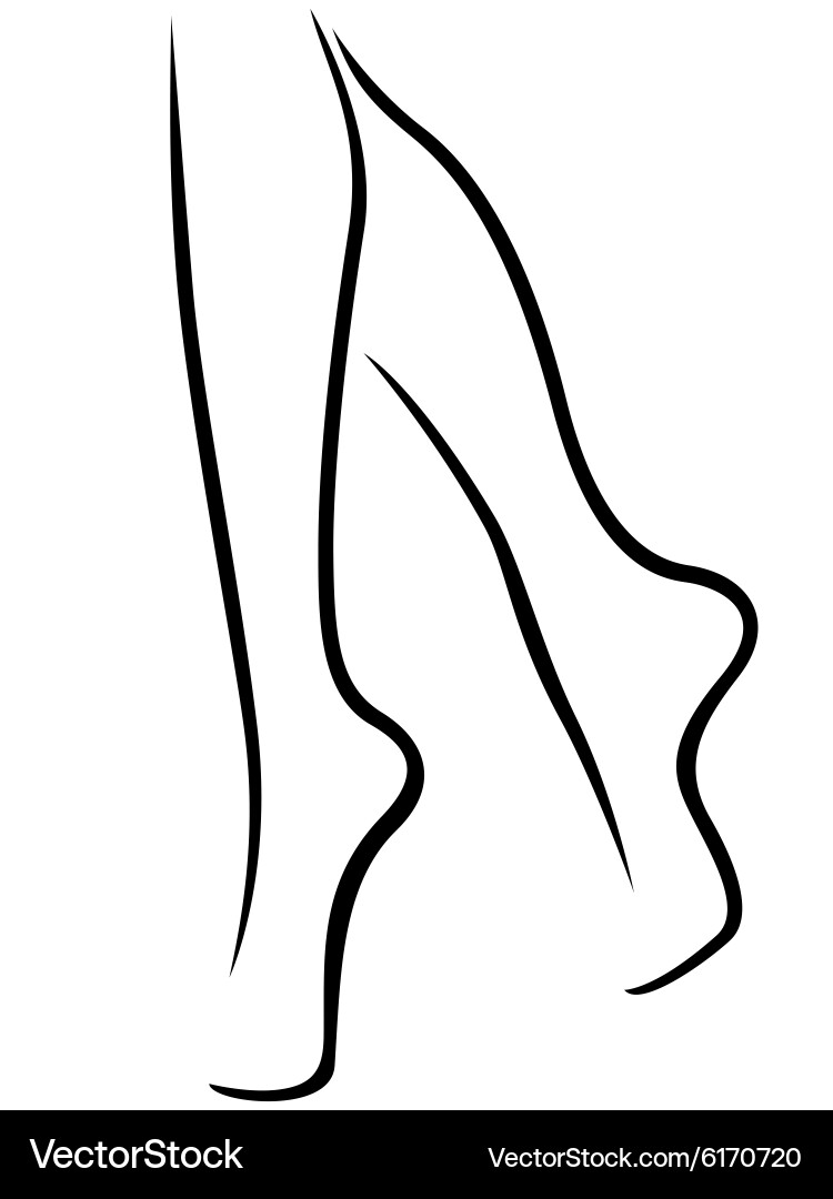 Graceful female feet Royalty Free Vector Image