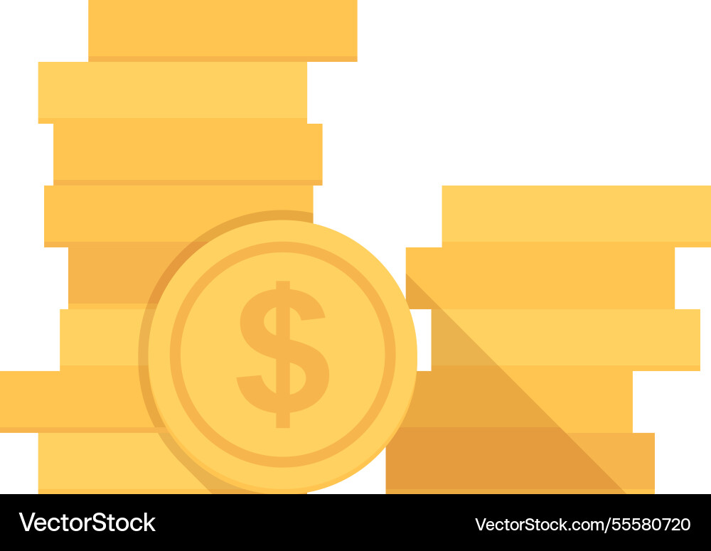 Hard currency flat web icon Royalty Free Vector Image