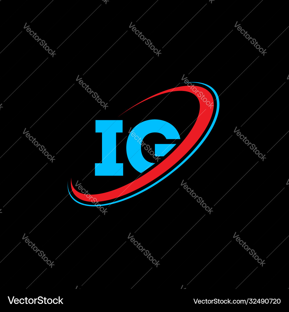 Ig i g letter logo design initial Royalty Free Vector Image