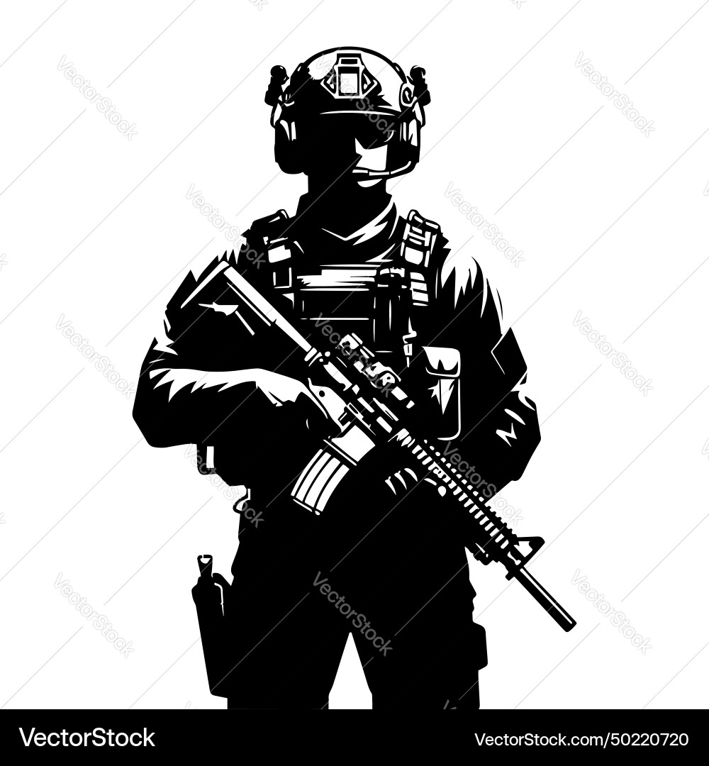 Military Soldier Silhouette Royalty Free Vector Image