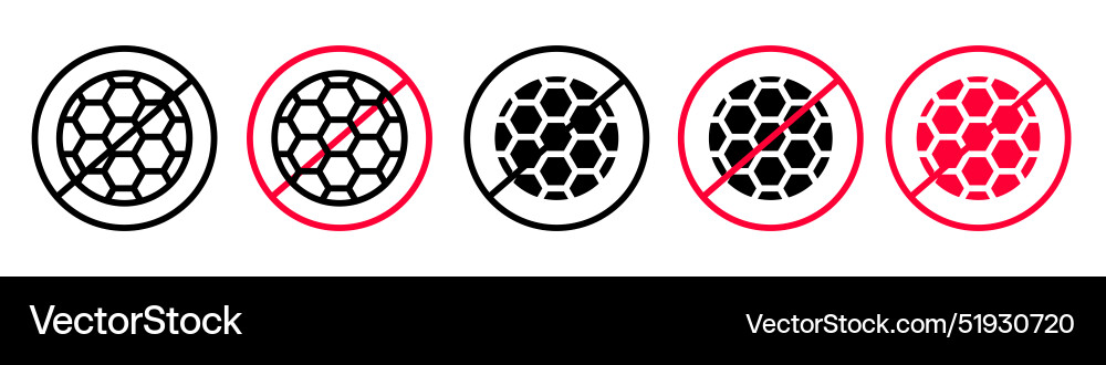 No ball games permitted icon for restricted Vector Image