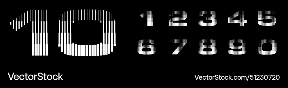 Number line stripe set Royalty Free Vector Image