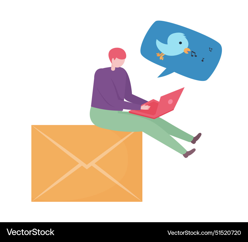 Social media communication concept on transparent Vector Image