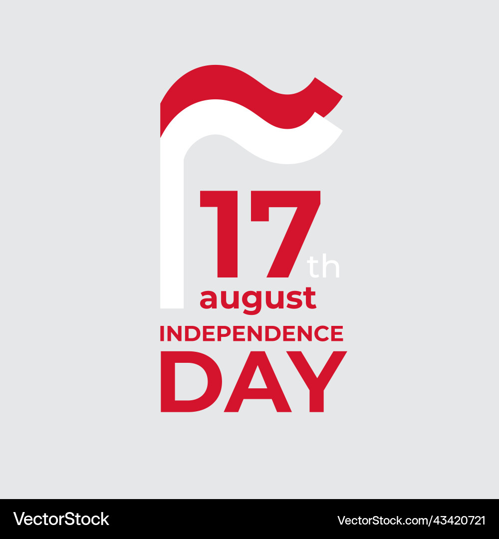 August 17 indonesia independence day 17th Vector Image