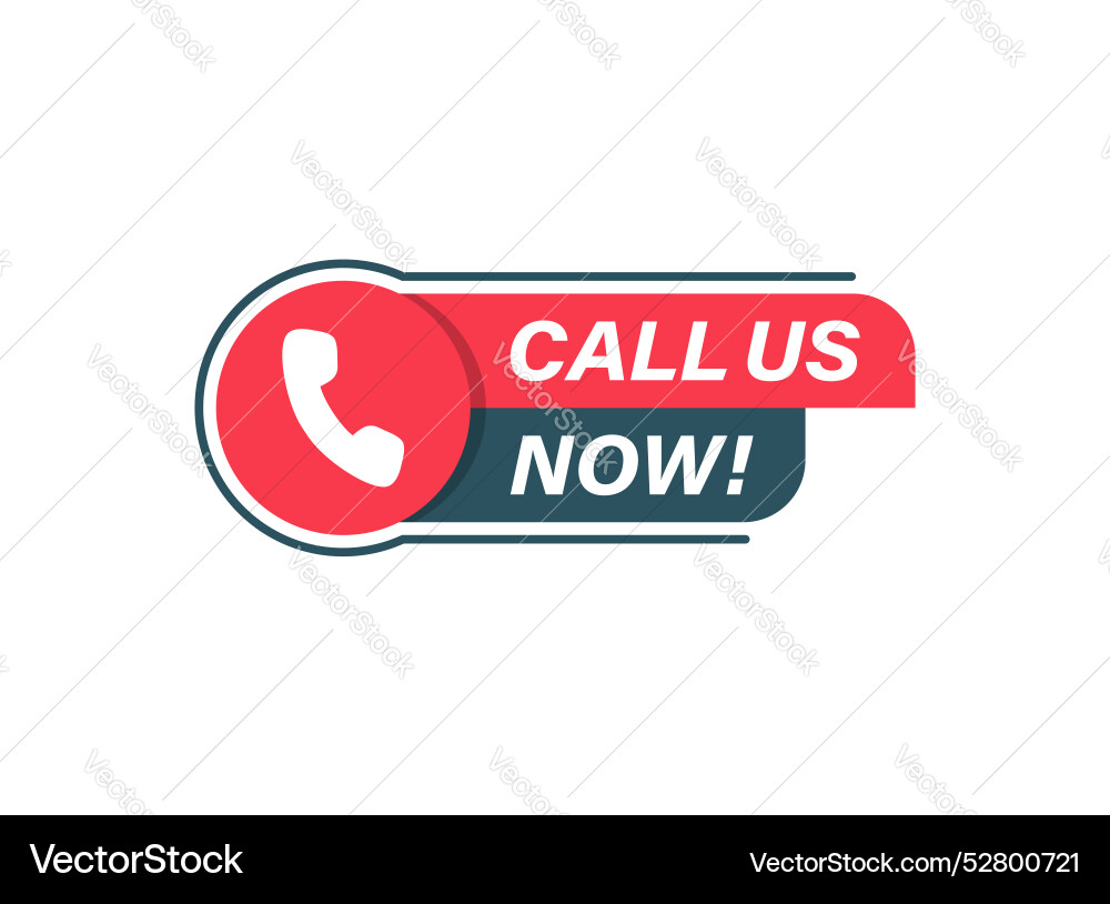 Call us button icon in flat style phone number Vector Image