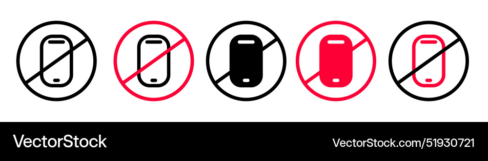 Cell phone use prohibition icon indicating Vector Image