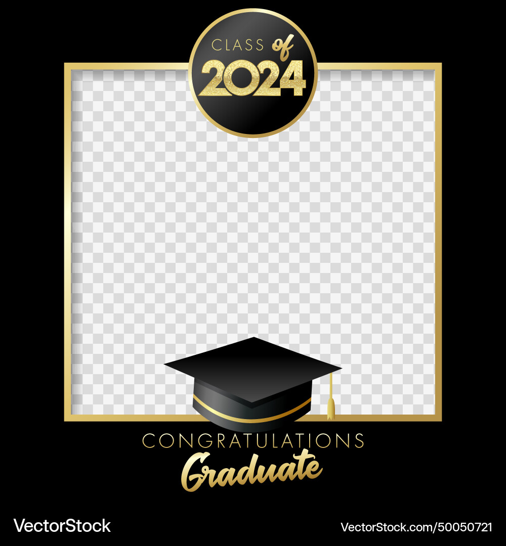 Class of 2024 graduation party photo frame Vector Image