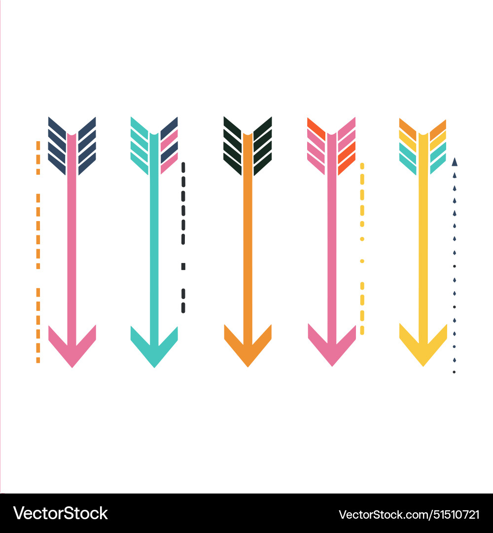 Colorful arrows pointing downward modern Vector Image