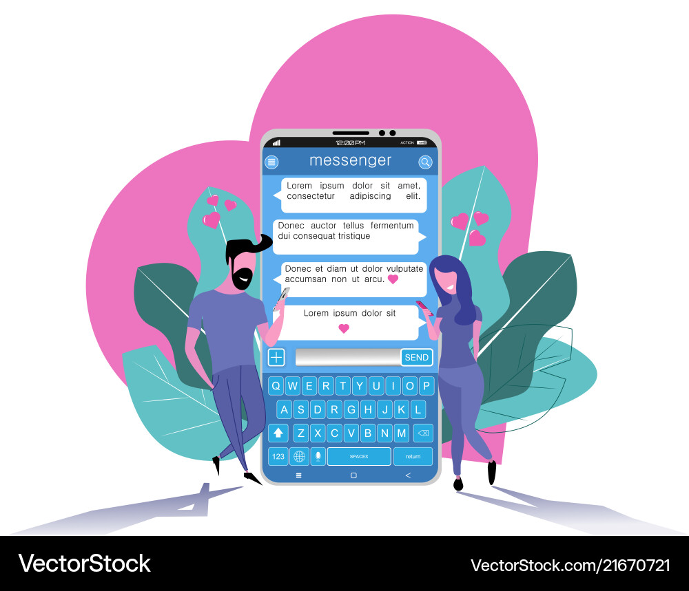 Couple in love chatting Royalty Free Vector Image