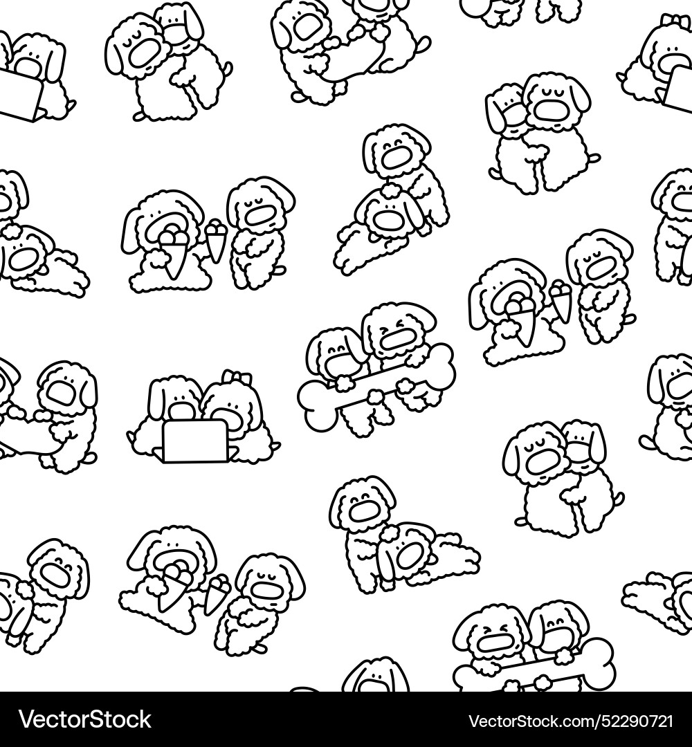 Cute couples dogs friendship coloring page Vector Image