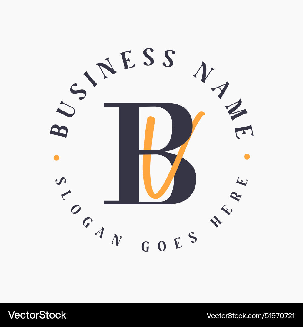 Elegant letter bv initials logo for corporate Vector Image