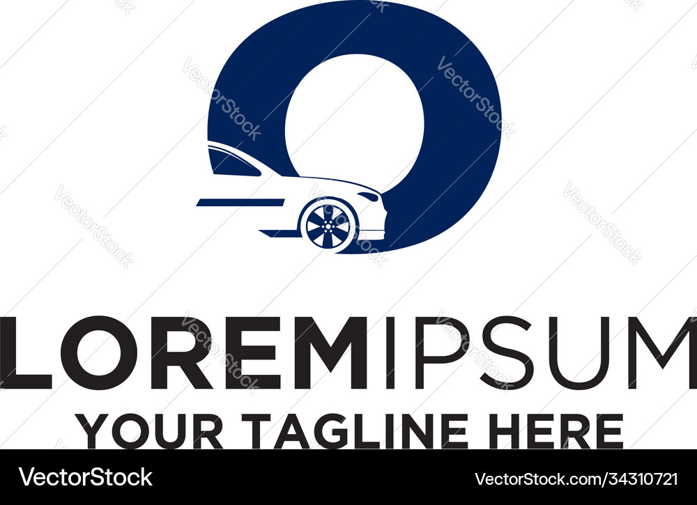 Letter o automotive car logo Royalty Free Vector Image