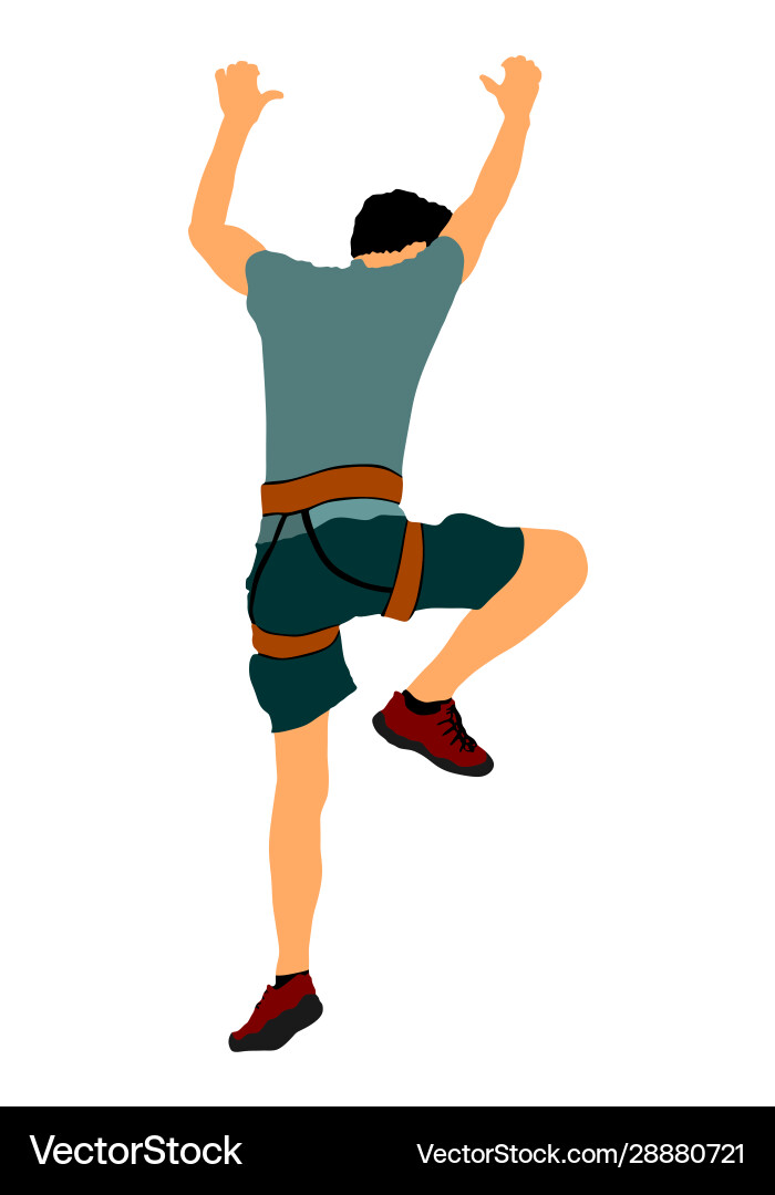 Man Climbing Rock Wall Royalty Free Vector Image
