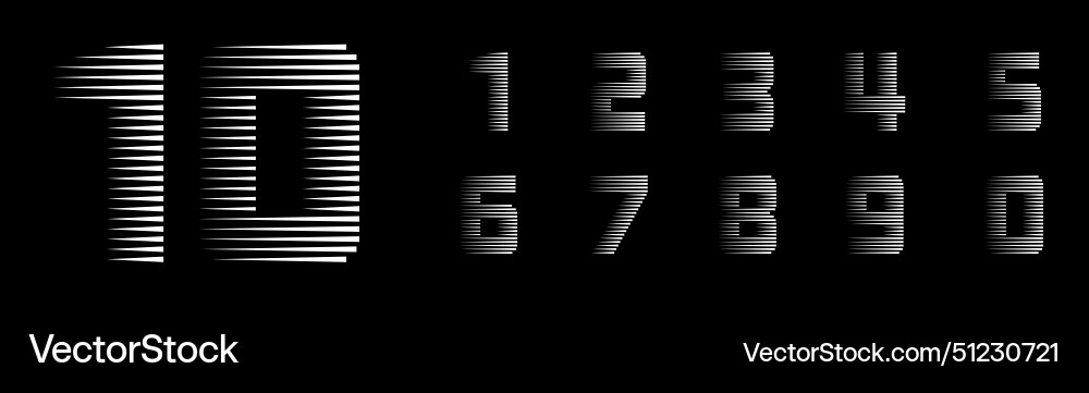 Number line stripe set Royalty Free Vector Image