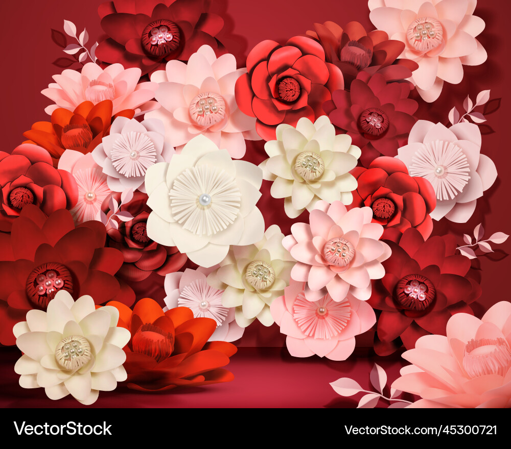 Paper flowers background Royalty Free Vector Image