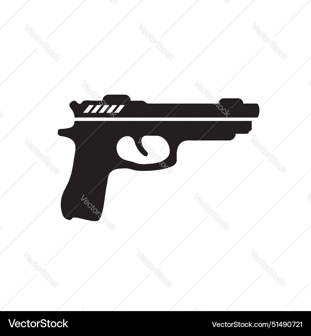 Pistol gun icon in flat style firearm symbol Vector Image