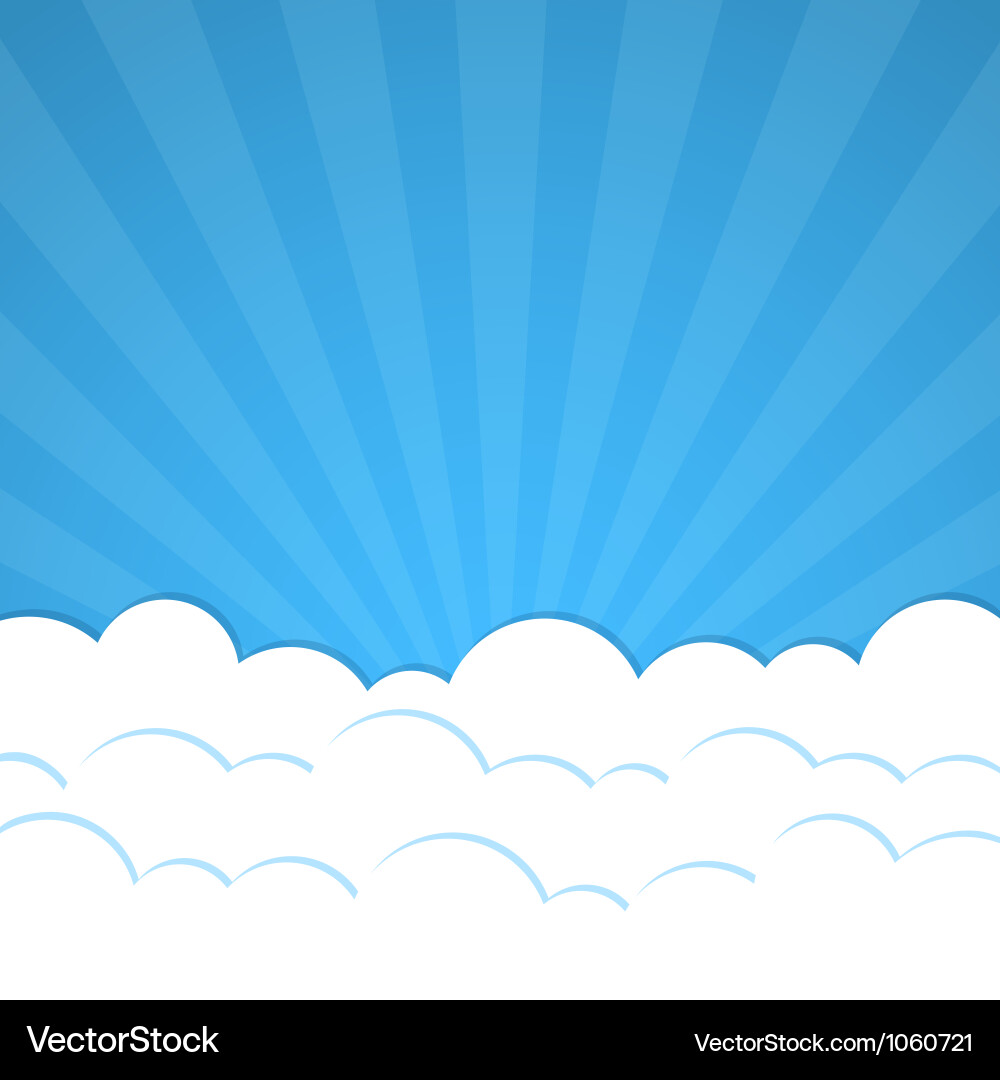 Rays and clouds Royalty Free Vector Image - VectorStock