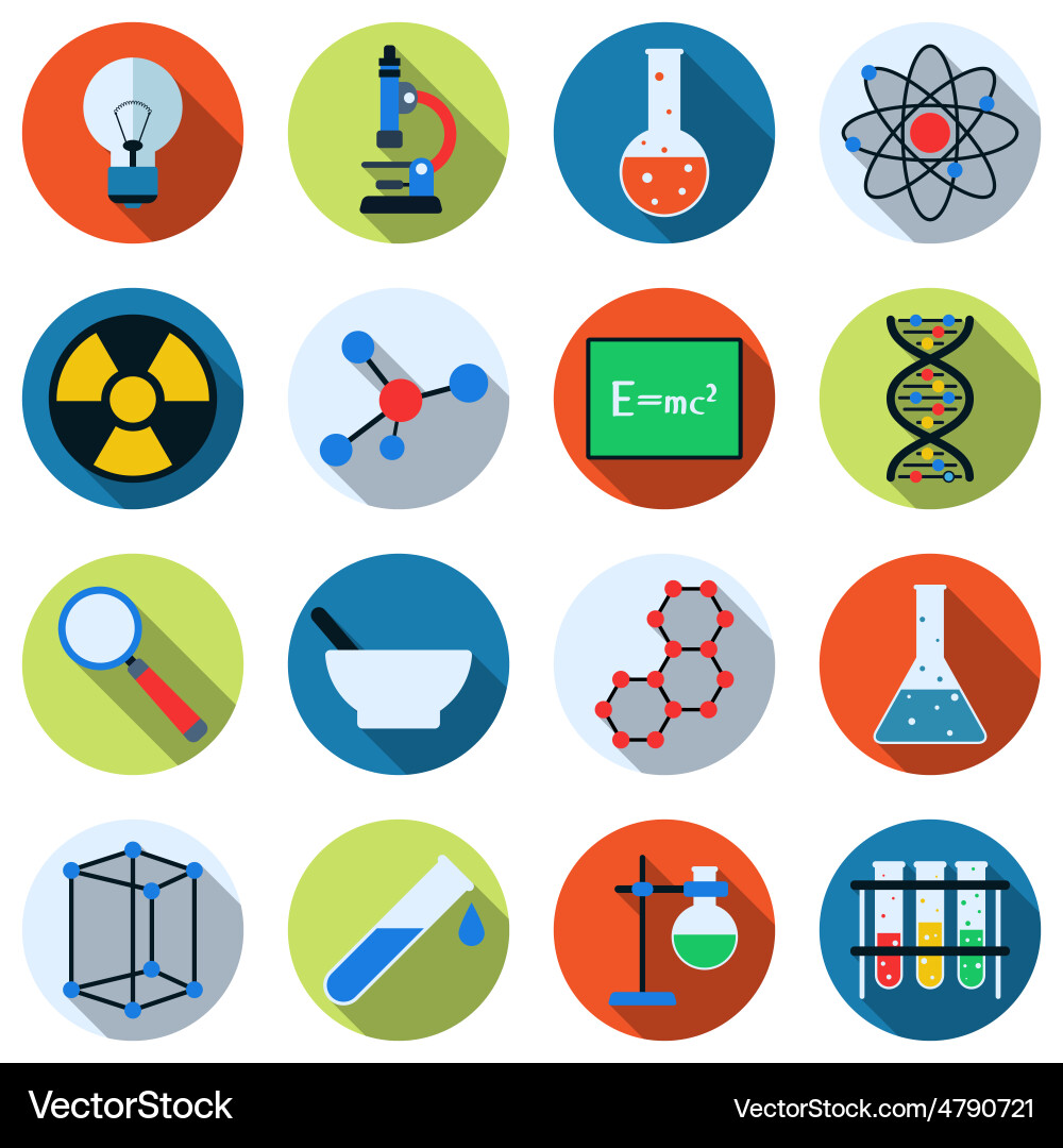 Science icons collection Royalty Free Vector Image