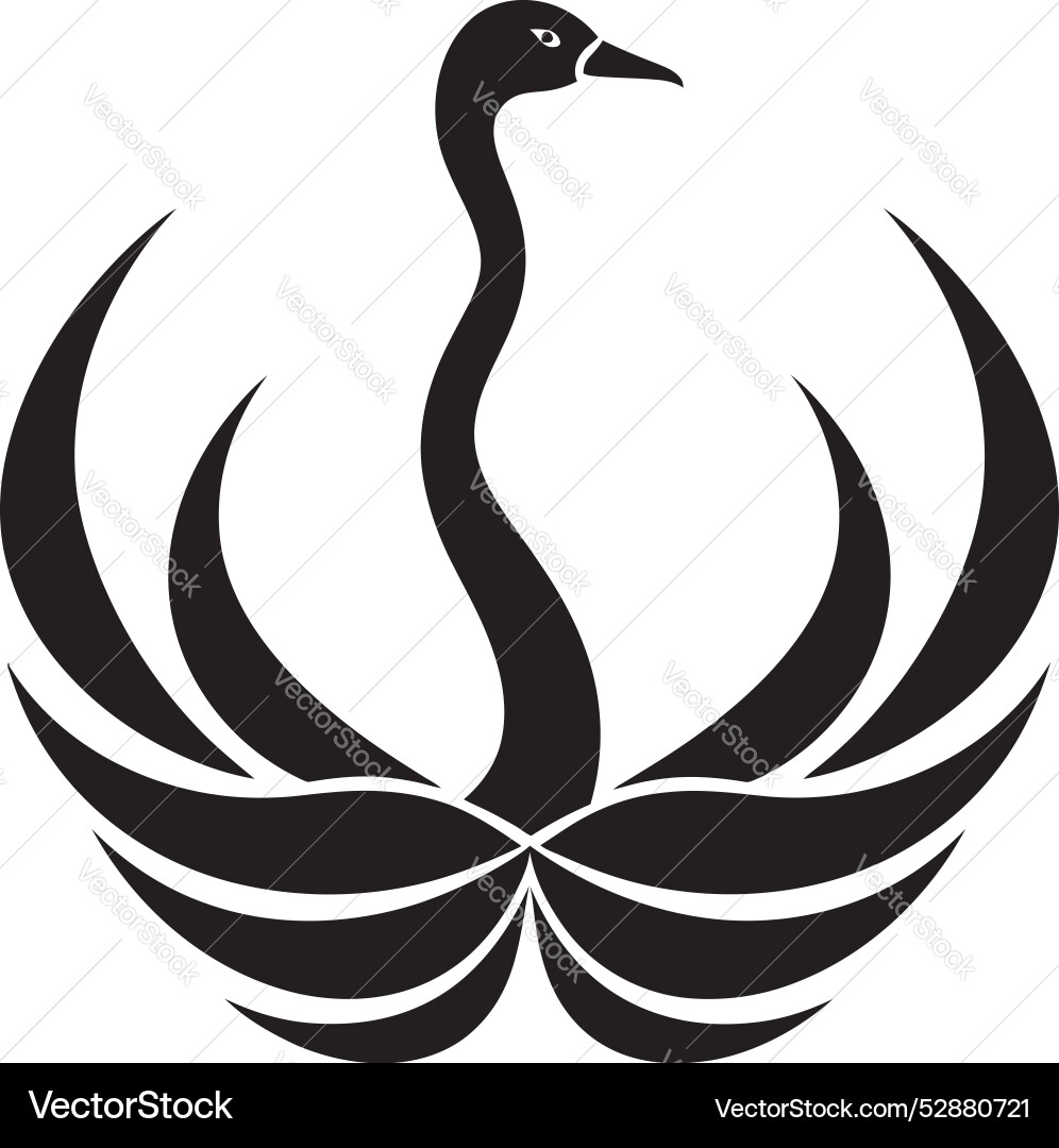 Swan beauty in abstract Royalty Free Vector Image