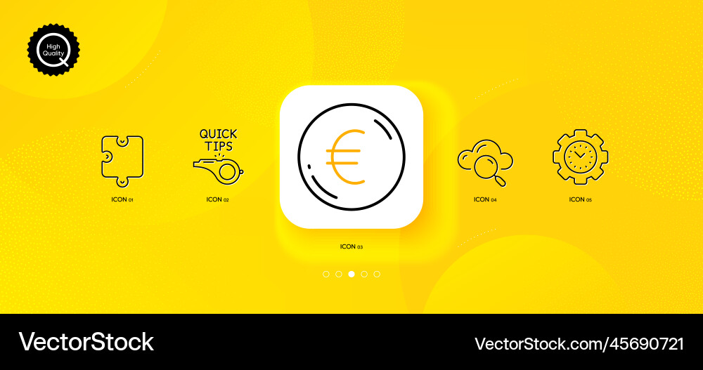 Time management puzzle and tutorials minimal line Vector Image