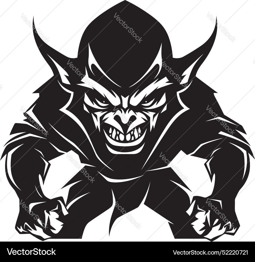 Wickedwhimsy evil goblin goblingrotesque cartoon Vector Image