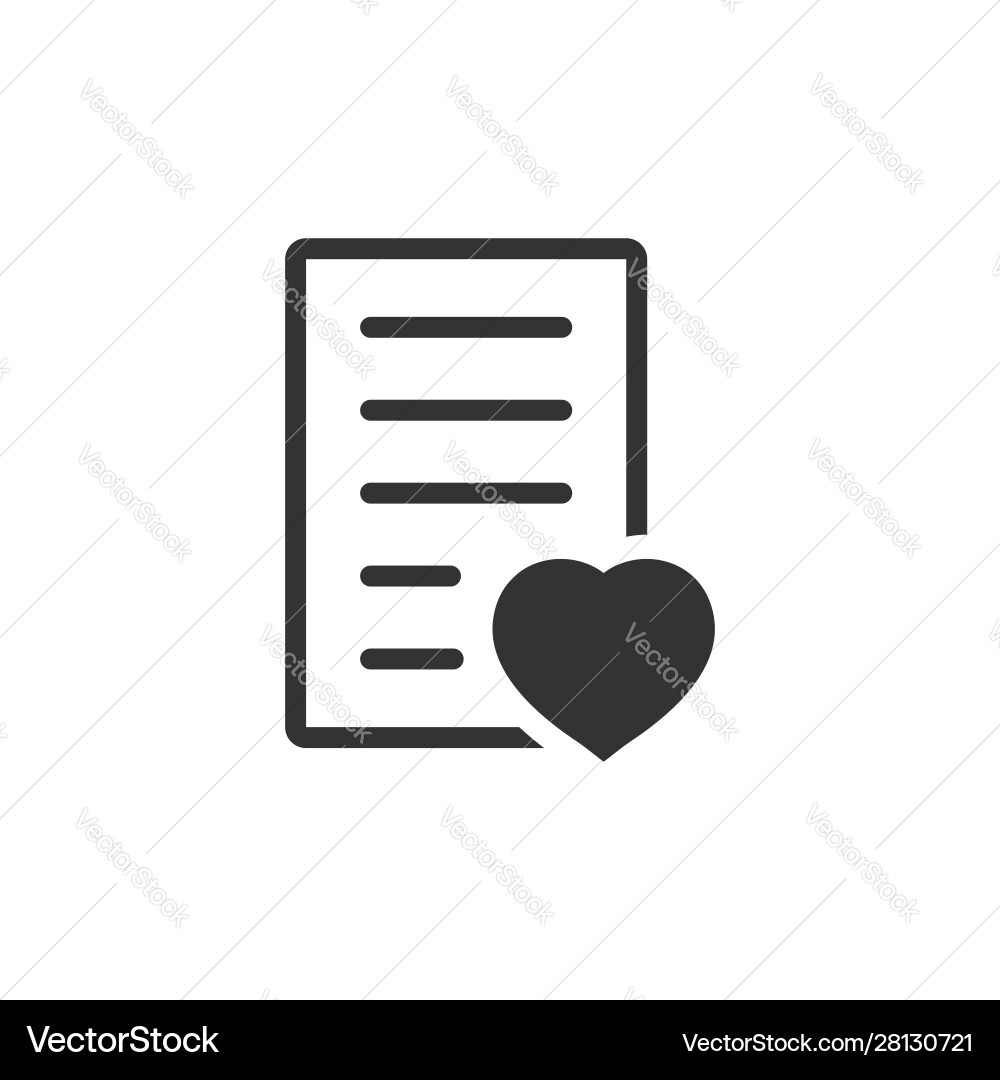 Wishlist icon in flat style like document Vector Image