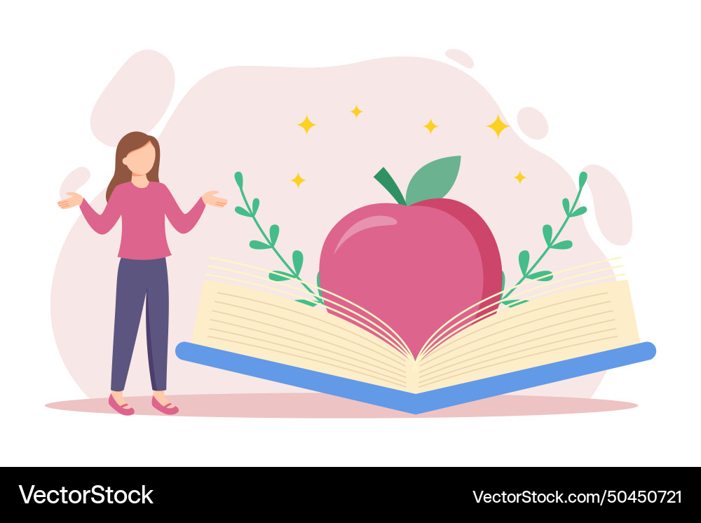 World book day flat design Royalty Free Vector Image