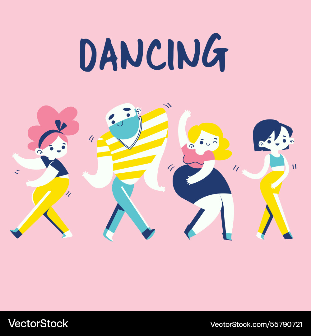 Young people dancing Royalty Free Vector Image