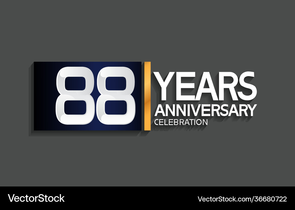 88 years anniversary logotype with blue Royalty Free Vector
