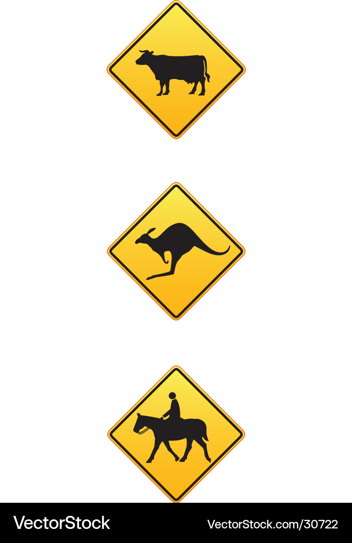 Animal traffic signs Royalty Free Vector Image