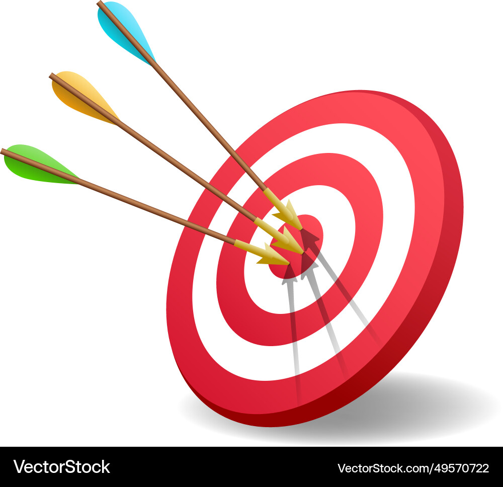 Arrows shots in target Royalty Free Vector Image