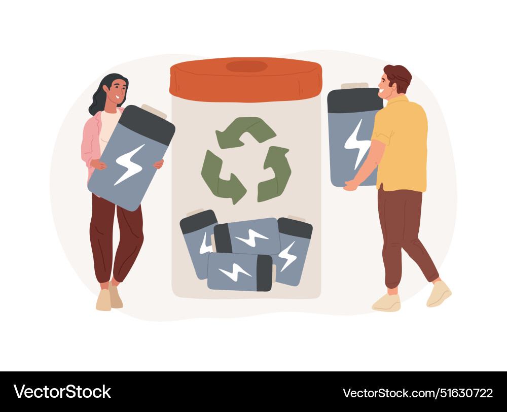 Battery recycling isolated concept Royalty Free Vector Image