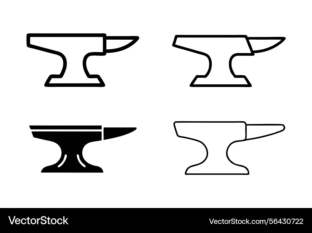 Blacksmith tools and anvil designs in different Vector Image