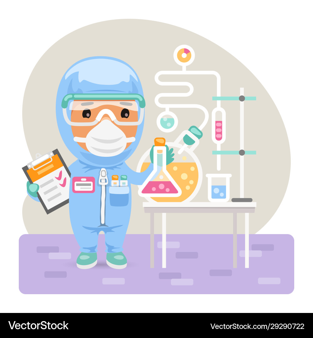Cartoon medical chemist Royalty Free Vector Image