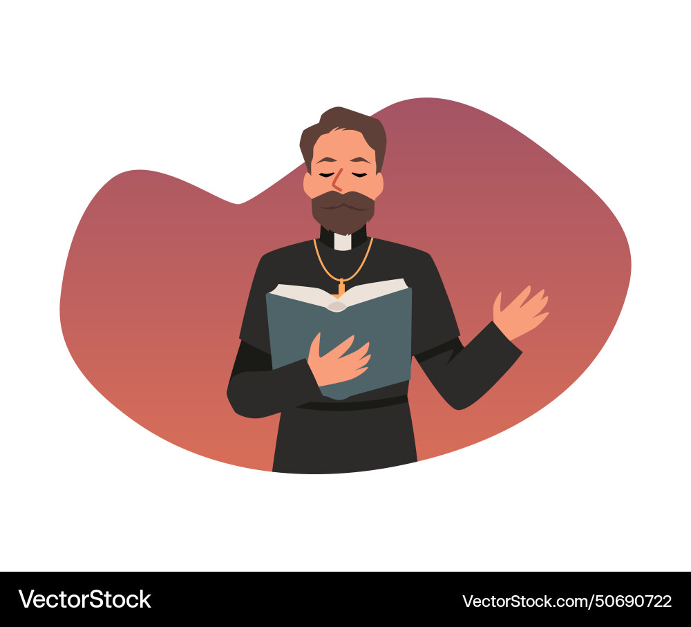 Catholic or baptist preacher character flat Vector Image