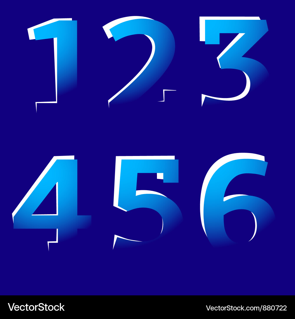 Cut-off numbers Royalty Free Vector Image - VectorStock