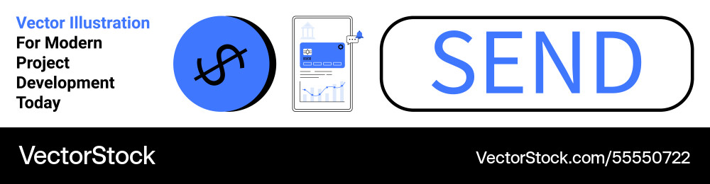 Digital project workflow featuring financial Vector Image